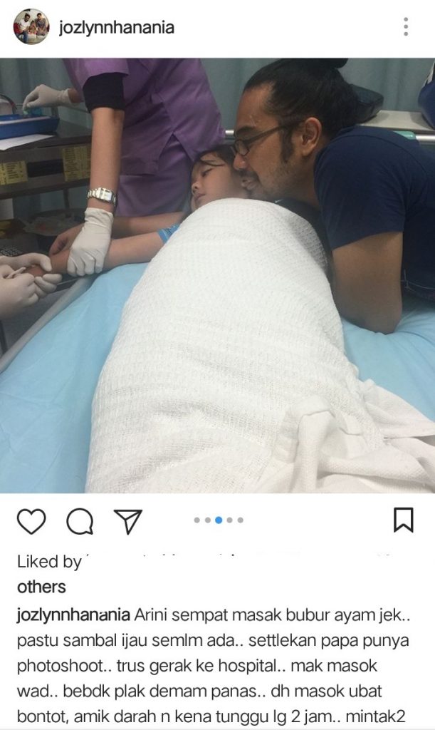 Anak Johan, Jozlynn Masuk Hospital