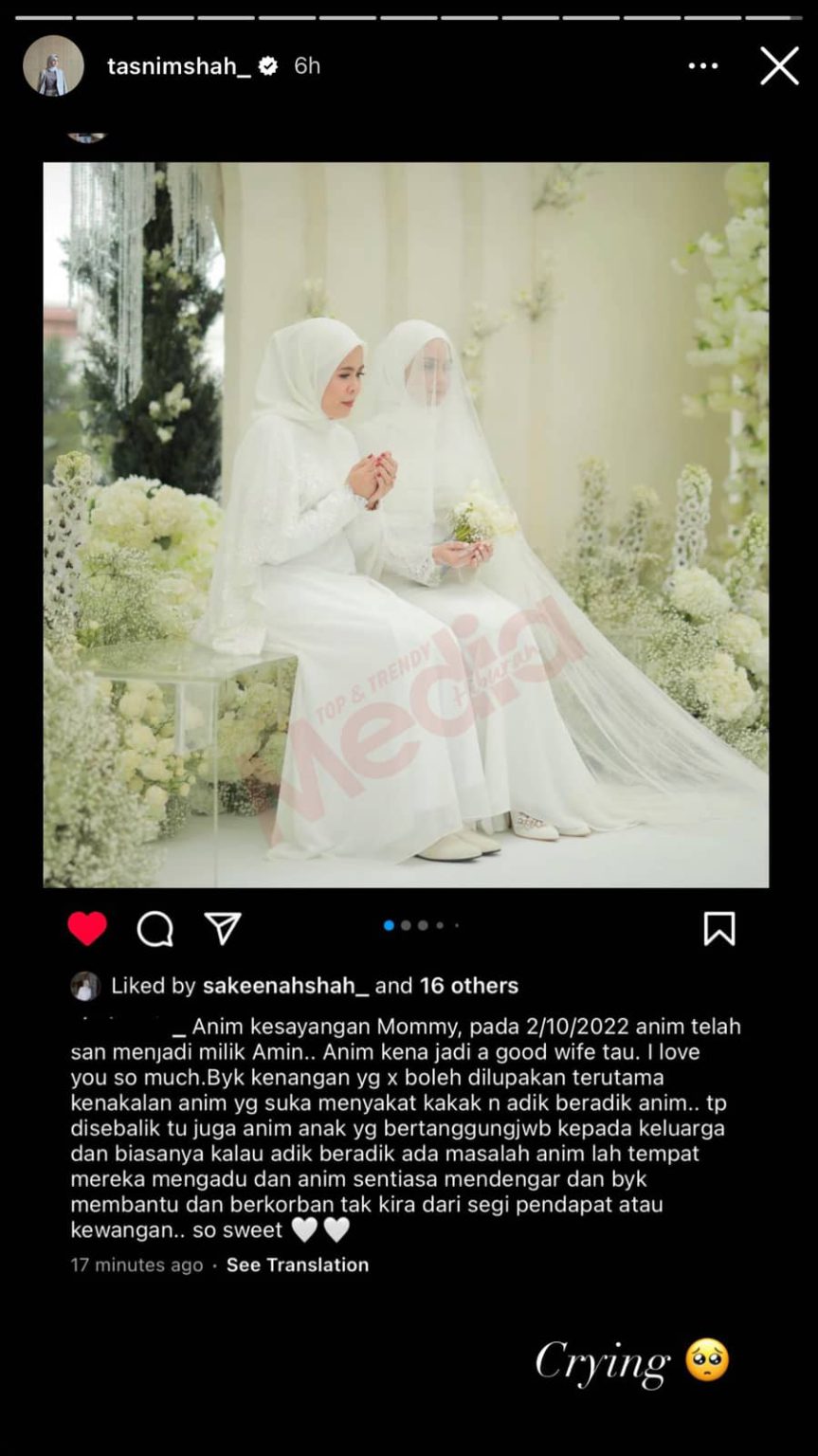 ‘Influencer’ Tasnim Shah Selamat Bergelar Isteri, Ibu Coret Kata; “Anim ...