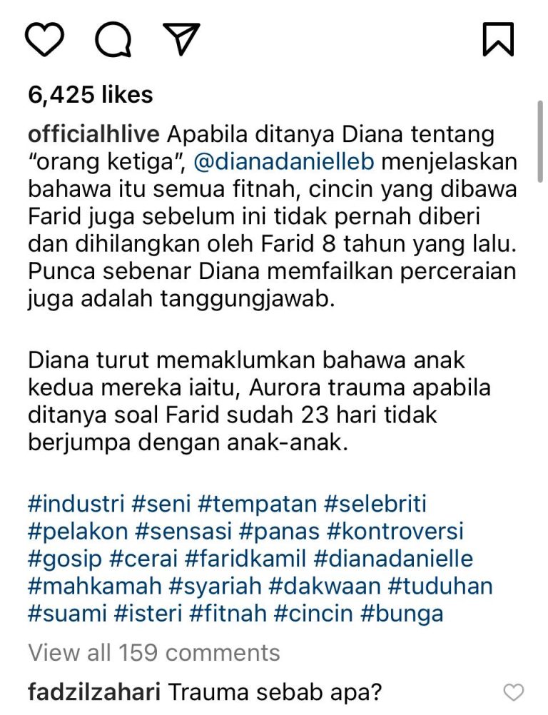 Diana Danielle Dedah Aurora Trauma, Adik Farid Kamil Tanya; "Trauma ...